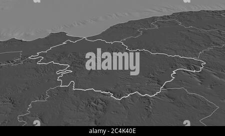 Mascara, province of Algeria. Bilevel elevation map with lakes and ...