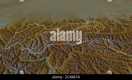 Topographic map of Austria in Europe with cities, federal states ...