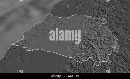 Maule, region of Chile. Bilevel elevation map with lakes and rivers ...