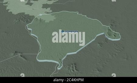 Zoom in on Yamoussoukro (autonomous district of Côte d'Ivoire) extruded ...