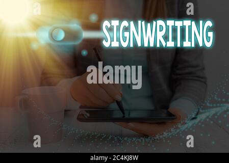 Writing note showing Signwriting. Business concept for any type of ...