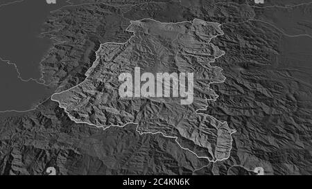 Chimborazo, province of Ecuador. Bilevel elevation map with lakes and ...