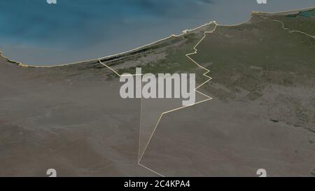 Map of Alexandria, Egypt , satellite view, map in 3d. Black and white ...