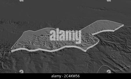 Zoom in on Dire Dawa (city of Ethiopia) extruded. Oblique perspective ...