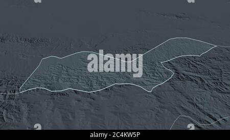 Zoom in on Dire Dawa (city of Ethiopia) extruded. Oblique perspective ...