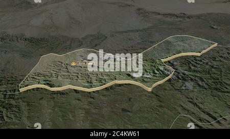Zoom in on Dire Dawa (city of Ethiopia) extruded. Oblique perspective ...