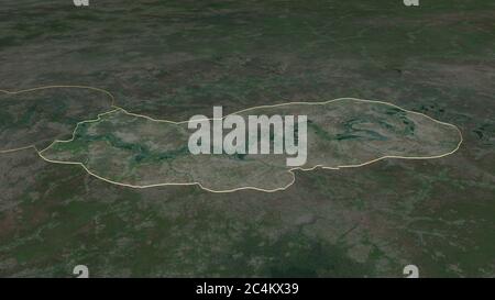 Zoom in on Upper River (division of Gambia) outlined. Oblique ...
