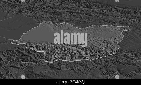 Imereti, region of Georgia. Bilevel elevation map with lakes and rivers ...