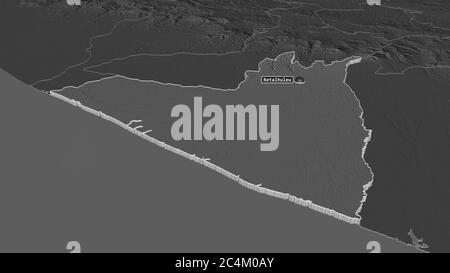Retalhuleu, department of Guatemala. Bilevel elevation map with lakes ...