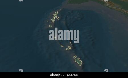 Zoom in on Andaman and Nicobar (union territory of India) extruded ...