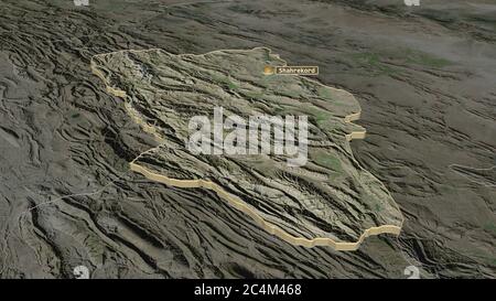 Zoom in on Chahar Mahall and Bakhtiari (province of Iran) extruded ...