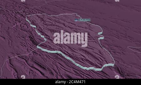 Zoom in on Chahar Mahall and Bakhtiari (province of Iran) outlined ...