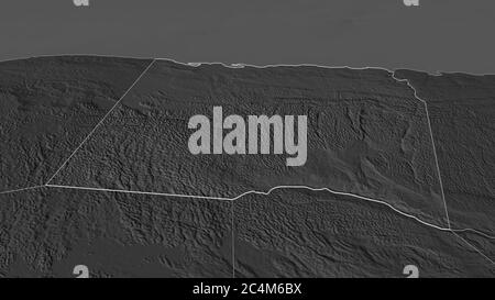 Trelawny, parish of Jamaica. Bilevel elevation map with lakes and ...