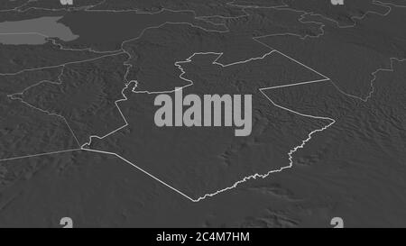 Bomet, county of Kenya. Bilevel elevation map with lakes and rivers ...