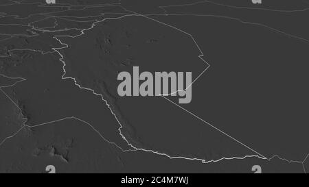 Kitui, county of Kenya. Bilevel elevation map with lakes and rivers ...