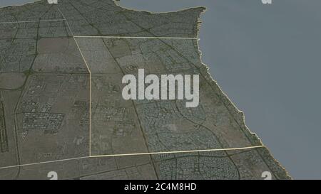 Mubarak Al-Kabeer, province of Kuwait. Low resolution satellite map ...