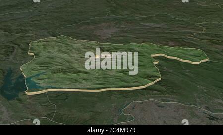 Zoom in on Xaisômboun (special region of Laos) extruded. Oblique ...