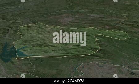 Zoom in on Xaisômboun (special region of Laos) outlined. Oblique ...