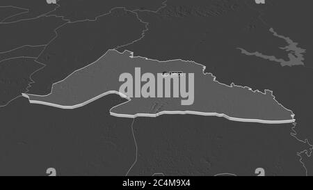 Grand Gedeh, county of Liberia. Bilevel elevation map with lakes and ...