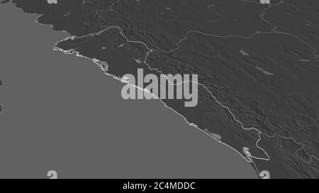 Sinaloa, state of Mexico. Bilevel elevation map with lakes and rivers ...