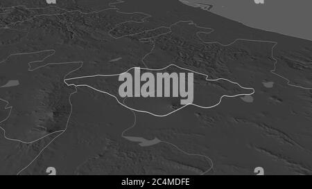 Tlaxcala, state of Mexico. Bilevel elevation map with lakes and rivers ...