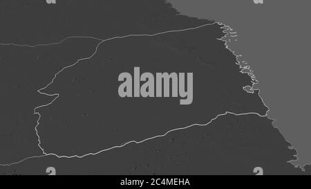 Cabo Delgado, province of Mozambique. Bilevel elevation map with lakes ...