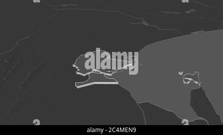 Maputo City, province of Mozambique. Bilevel elevation map with lakes ...