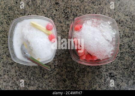 shaved ice or chestnut in coconut milk, Thai dessert Stock Photo - Alamy