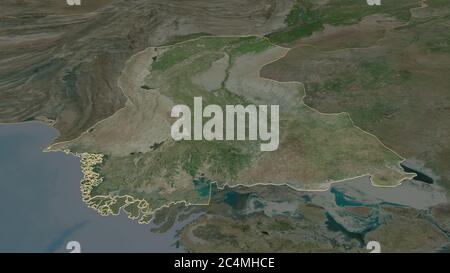 Map of Karachi, Pakistan, satellite view map in 3d. Black and white ...