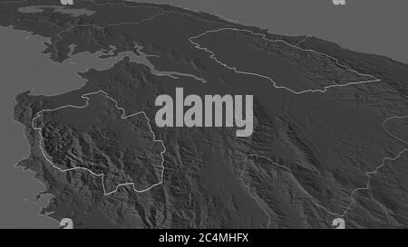 Embera, indigenous territory of Panama. Bilevel elevation map with ...
