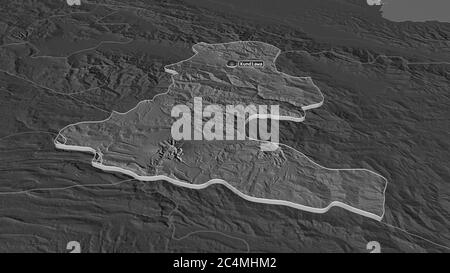 Zoom in on Chimbu (province of Papua New Guinea) outlined. Oblique ...