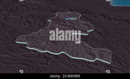 Zoom in on Chimbu (province of Papua New Guinea) outlined. Oblique ...