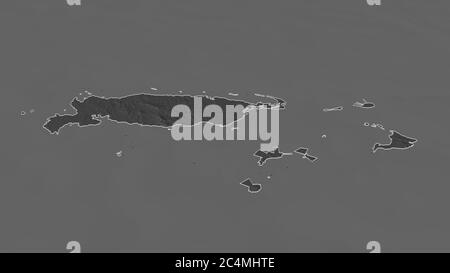 Zoom in on Manus (province of Papua New Guinea) outlined. Oblique ...