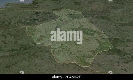 Zoom in on Podlachian (voivodeship of Poland) outlined. Oblique ...
