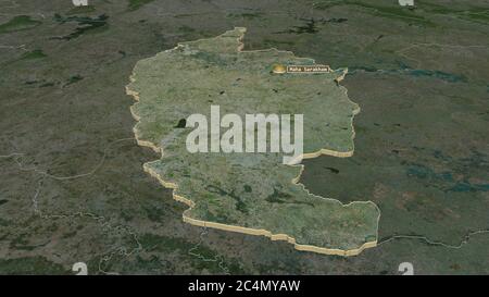 Zoom in on Maha Sarakham (province of Thailand) extruded. Oblique ...