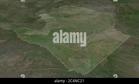 Zoom in on Masvingo (province of Zimbabwe) outlined. Oblique ...
