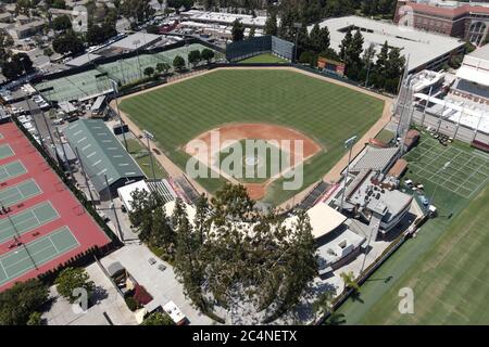 A general overall aerial view of Dedeaux Field on the campus of the ...