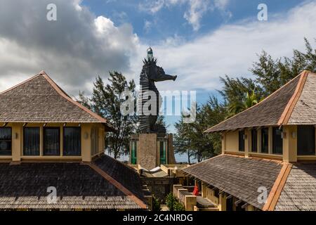 seahorse statue landmark at the Miri Marina, Sarawak Stock Photo - Alamy