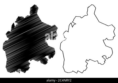 Meerut district (Uttar Pradesh State, Republic of India) map vector ...