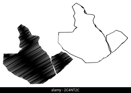 Moradabad district (Uttar Pradesh State, Republic of India) map vector ...