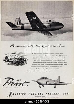 British Hunting Percival T-3 Jet Provost training plane Stock Photo - Alamy