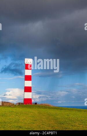 The Gribbin Daymark Tower at Gribbin Head on the South West Coast path ...