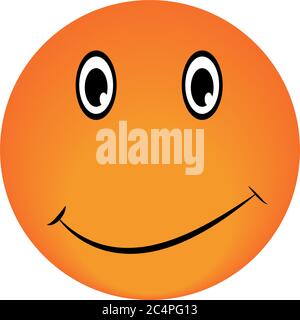 Round abstract face with happy emotion. Happy smiling emoji avatar ...