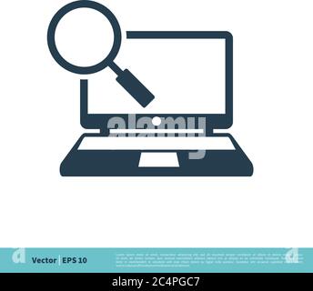 Magnifier, virus icon - Vector EPS file. Perfect use for print media ...