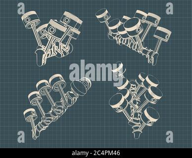Sketch of piston. Vector Stock Vector Image & Art - Alamy