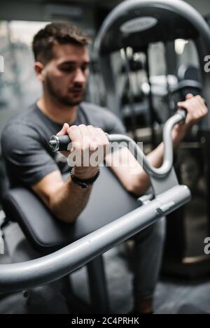 Young man getting ready for gym sports Stock Photo - Alamy