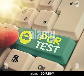 Text sign showing Pcr Test. Business photo showcasing qualitative ...