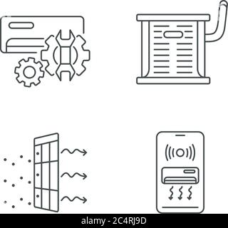Air Filter And Airflow Collection Icons Set Vector. Air Filter ...