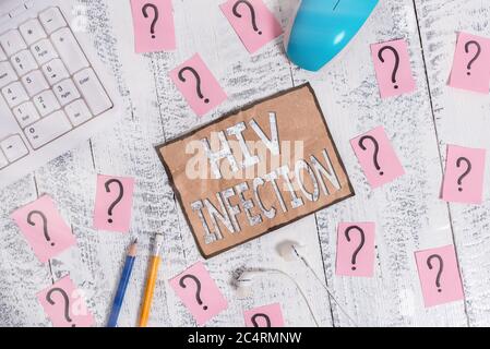 Conceptual hand writing showing Hiv Infection. Concept meaning sexually ...