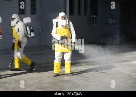 Cleaning in football stadiums, for the matches of the Carioca football ...